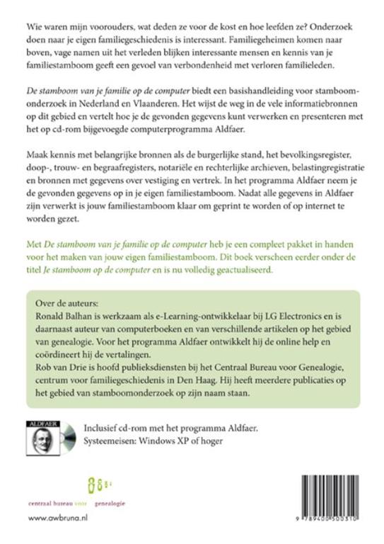 CBG-Reeks 21: De Stamboom van Je Familie op de Computer / CBG-Reeks ...