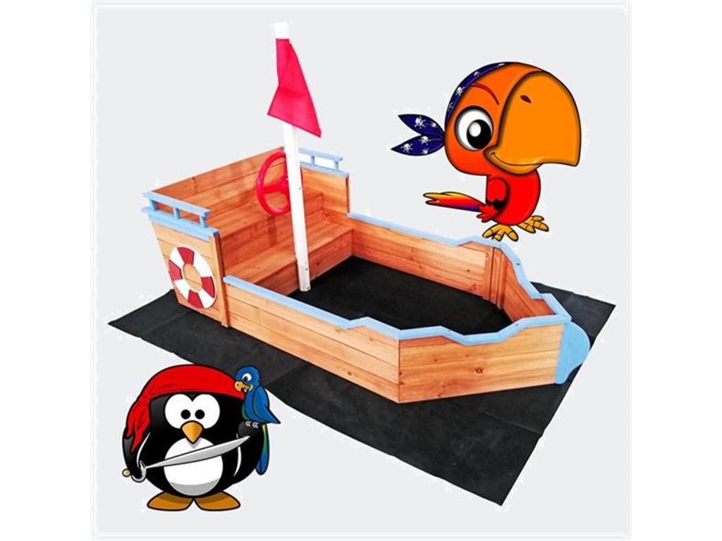 Houten Zandbak Boot Vorm met Vlaggenmast en Zitbank + Doek Kopen ...