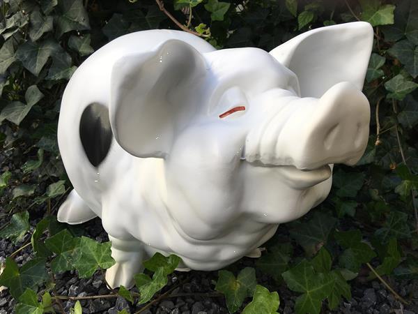Varken Groot Wit Polystone Als spaarVarken Kopen | Overige Tuin en Terras
