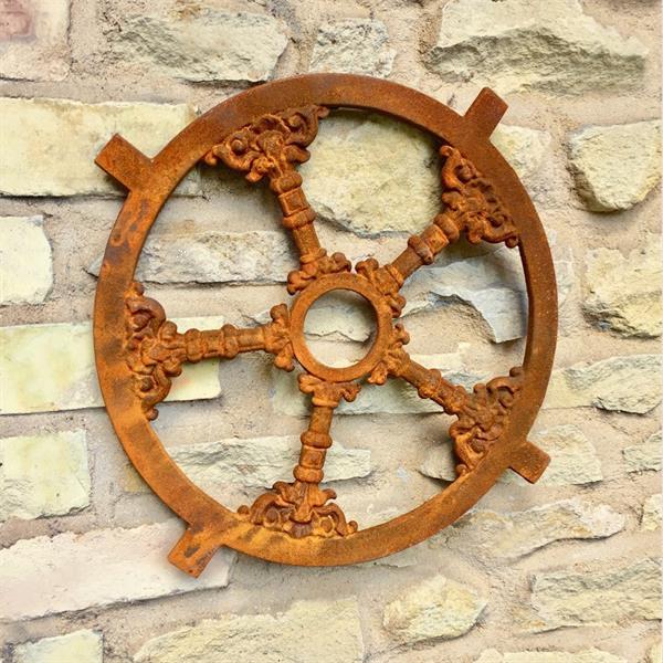 Versierd Raam Rooster - Rond Venster - Antiek Kopen | Curiosa en Brocante