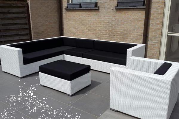 LoungeSet Lounche Set Wit Wicker Aanbieding. Kopen | Tuinmeubelen
